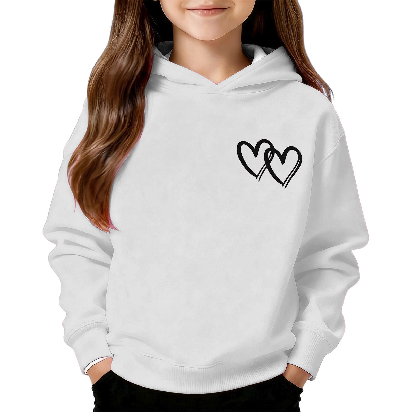 shqvo Girl's Hoodies Bow Graphic Long Sleeve Hoodie Lightweight Hooded ...