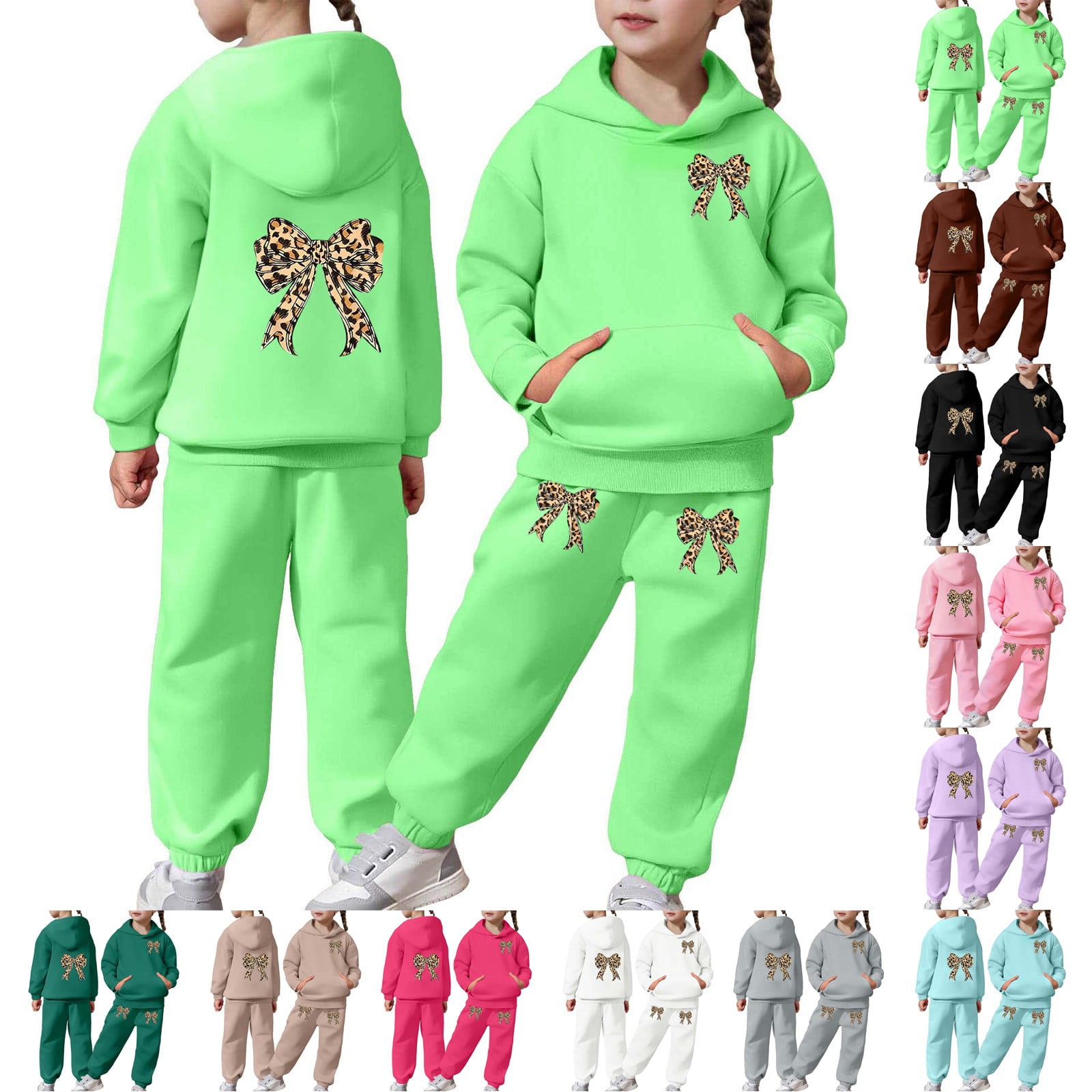 shqvo Girls Clothes 2 Piece Clothing Sets Crop Tops Hoodie Long Sleeve ...