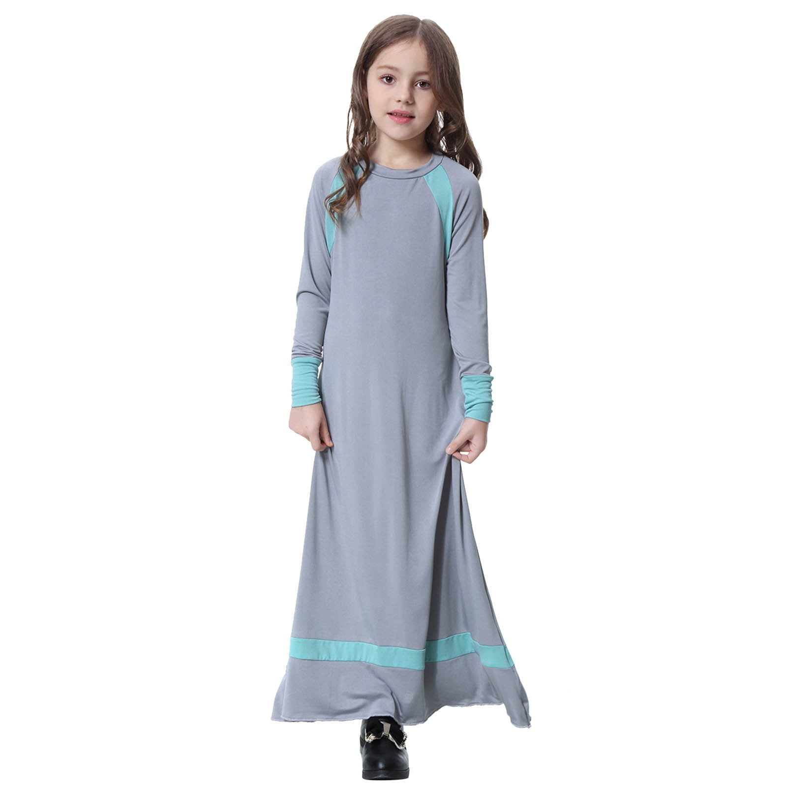 shqvo Girls Dress Long Sleeves Indonesia Clothing Arab Dress Soft Full ...