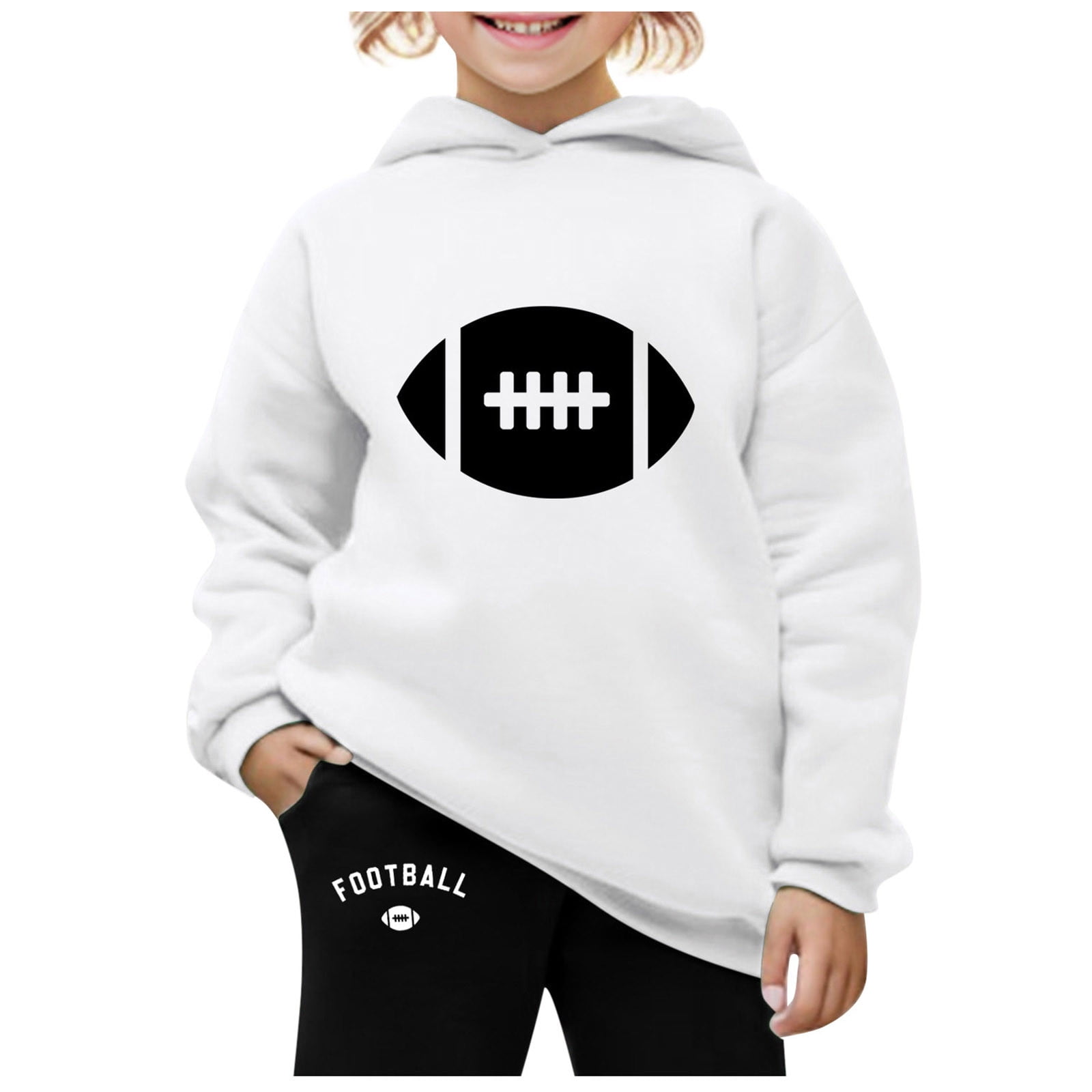 shqvo Kid's Tracksuit Game Day Fans Hoodie and Sweatpants Football ...