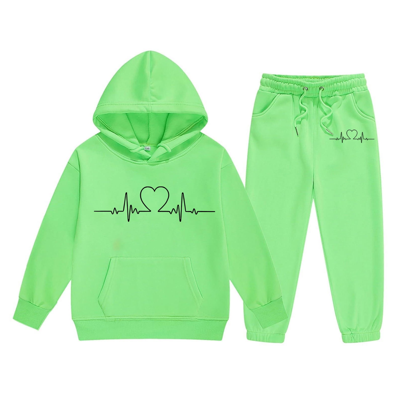 shqvo Kids Sweatsuit Set for Girls Hooded Long Sleeve Sweatshirt and ...