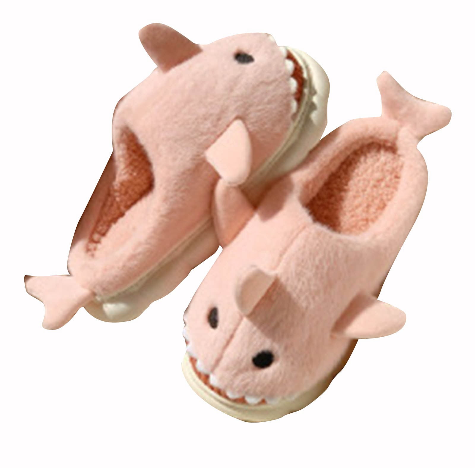 shqvo Slippers for Women Fuzzy Cute Shark Suede Plush Shoes Faux Fur ...