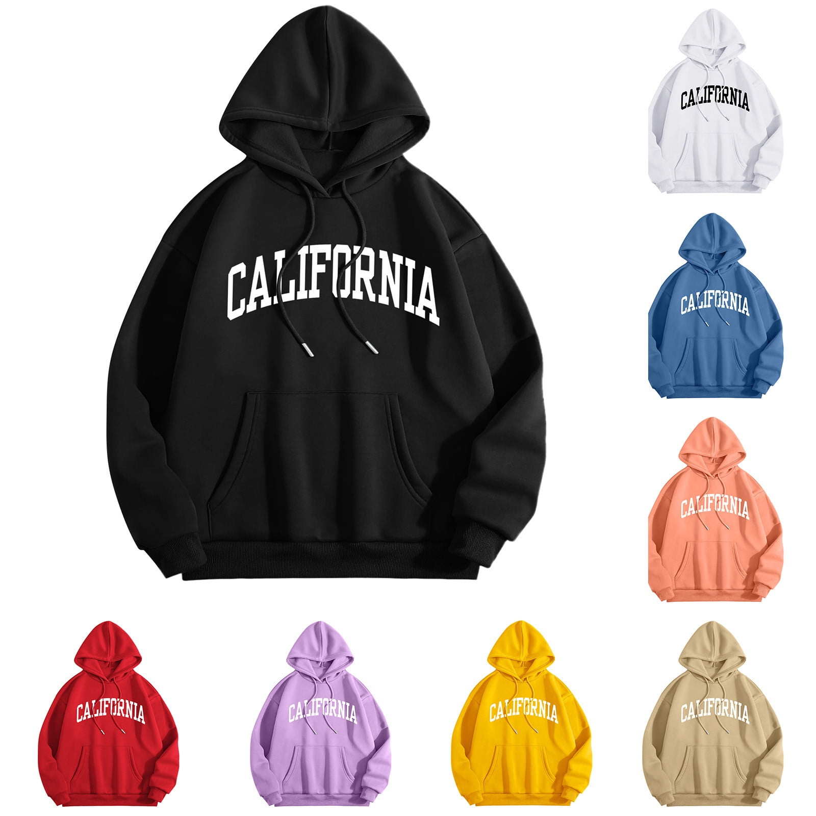shqvo Womens Hoodies Letter Print Hoodie Preppy Hooded Sweatshirts for ...
