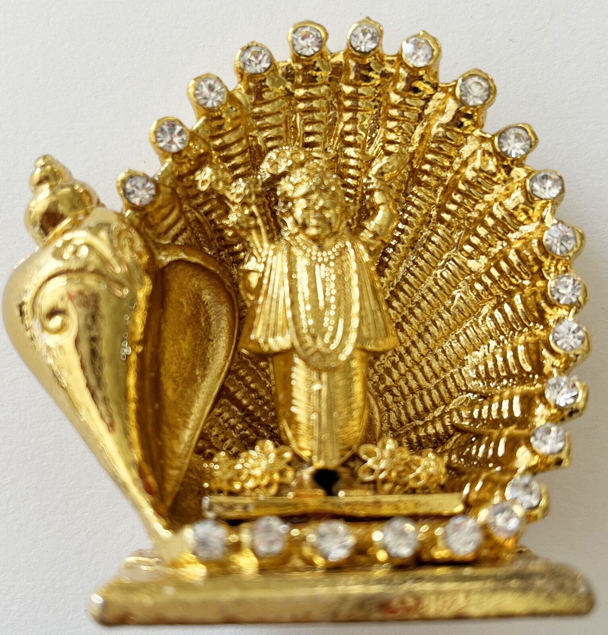 shrinathji Standing on Conch Golden Shri Nath Ji Statue H-2.3 ...