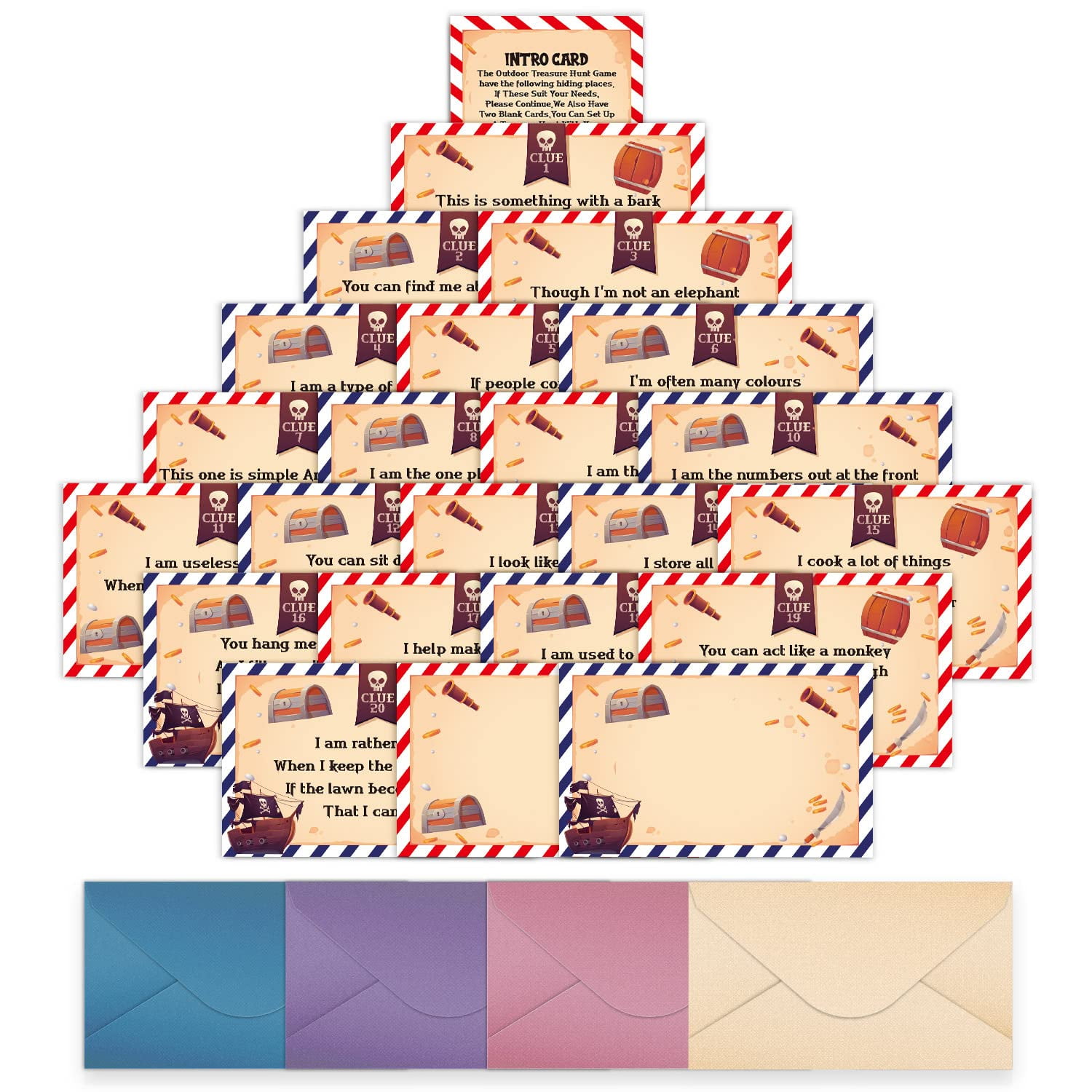 shupai Outdoor Scavenger Hunt SE33 (23 Cards with Envelopes), Pirate ...