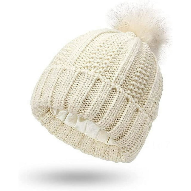 shuwee Women's Winter Beanie Hat, Knitted Warm Cap with Pom and ...
