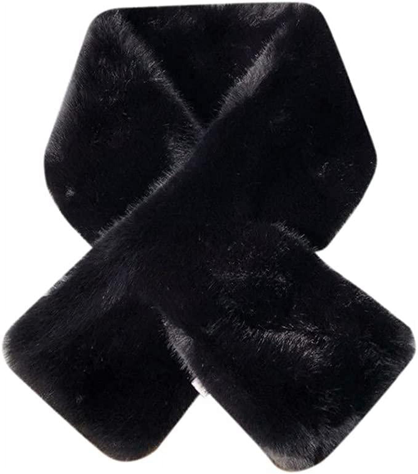 shuwee Faux Fur Scarf for Women, Ladies Winter Neck Warmer Wrap Women ...