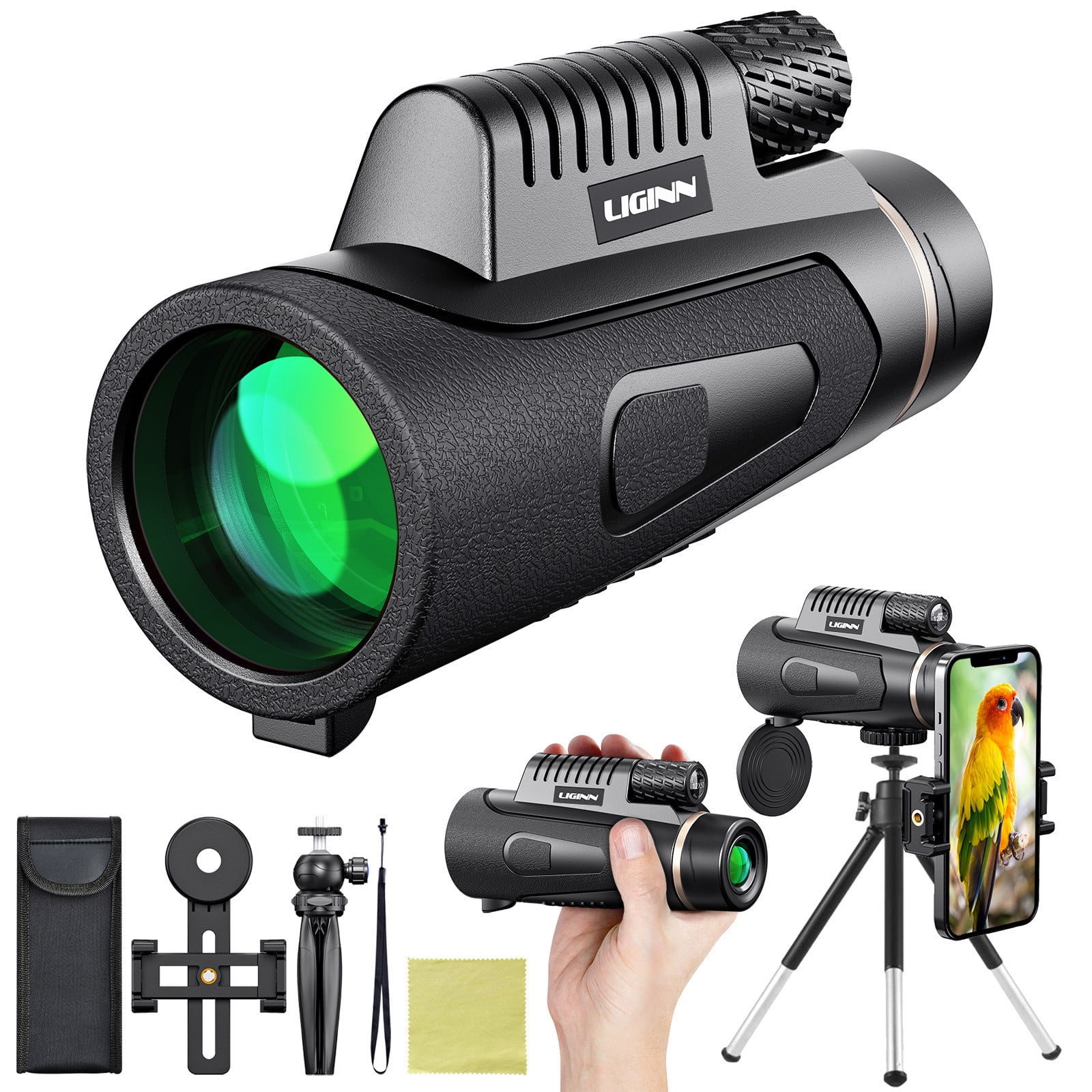 shyuyusa 12x50 Monocular Telescope for Smartphone, HD Monoculars for ...