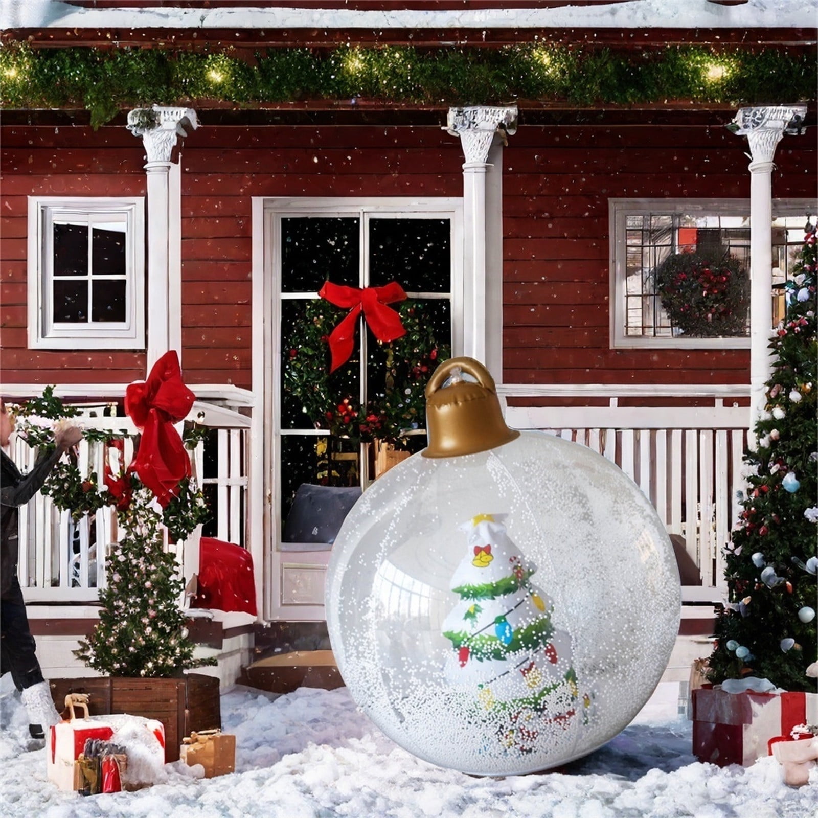 shyuyusa 2024 Christmas Decoration Bell Ball 60cm Outdoor Christmas ...