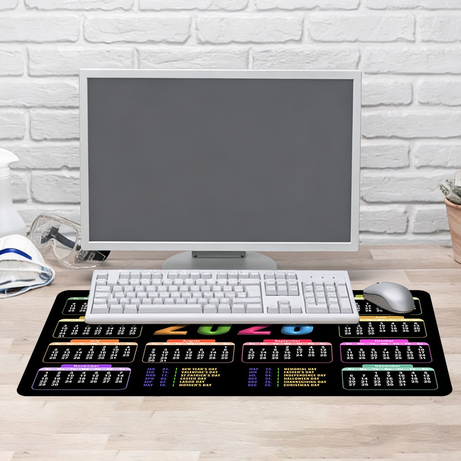 shyuyusa 2026 Extended Desktop Mouse Pad, Large Calendar Desk Mat With ...