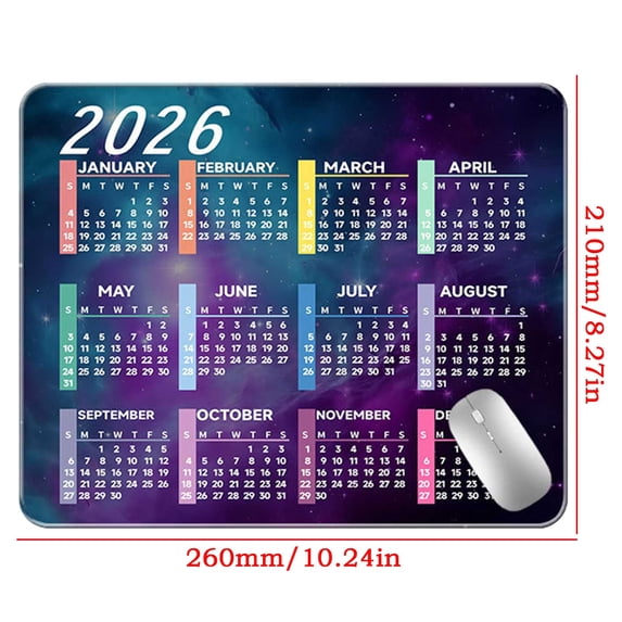 shyuyusa 2026 Extended Desktop Mouse Pad, Large Calendar Desk Mat With ...
