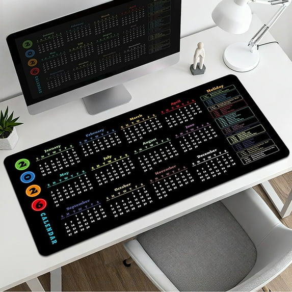 shyuyusa 2026 Extended Desktop Mouse Pad, Large Calendar Desk Mat With ...