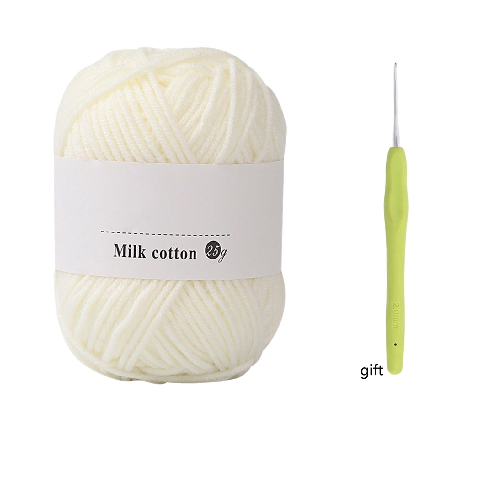 shyuyusa 25g Soft Milk Cotton Yarn for Hand Knitting Crochet Craft ...