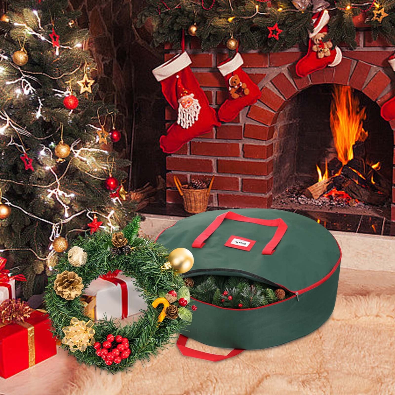 shyuyusa 60/75/90 CM Round Layer Cover Storage Bag - Wreath Storage Bag ...