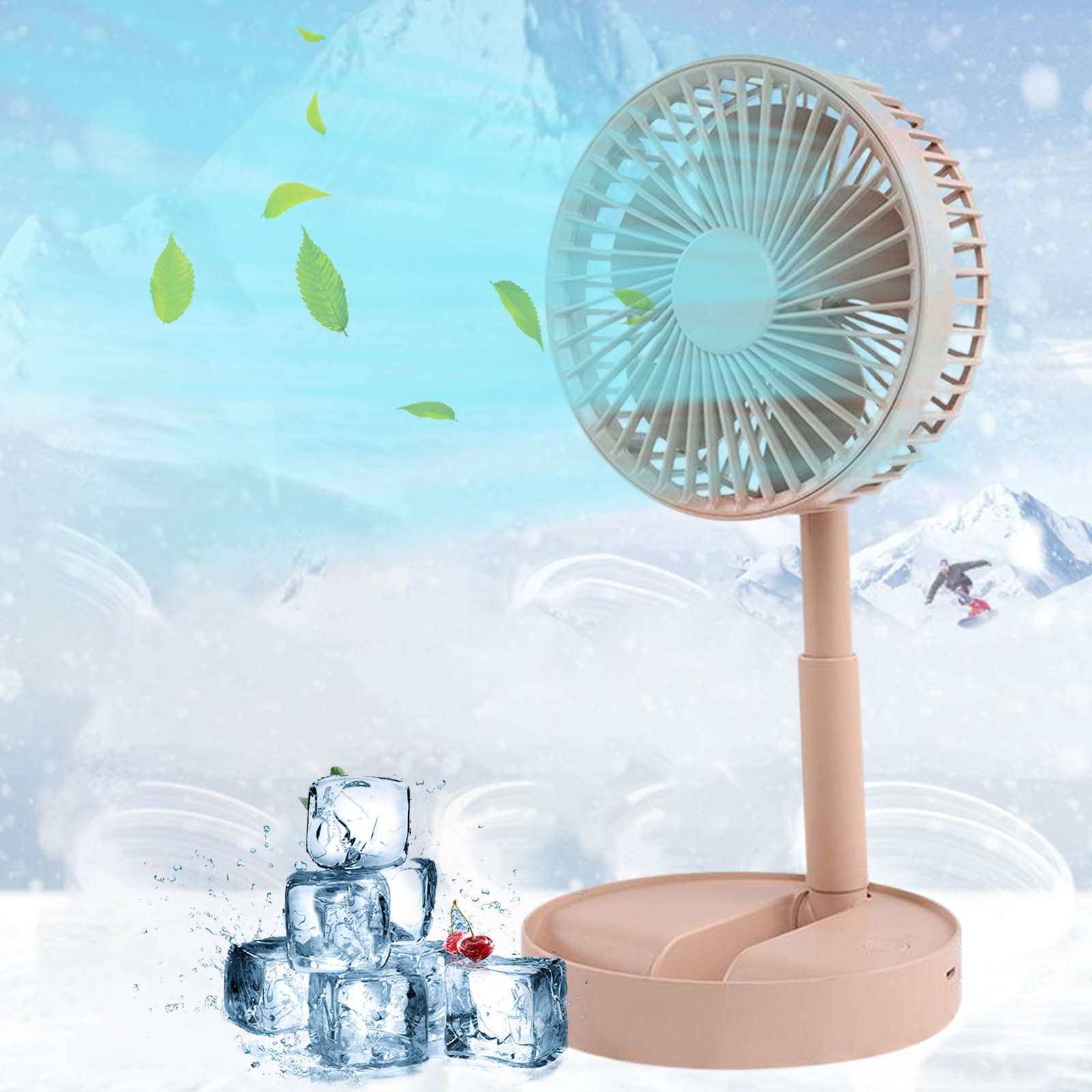 shyuyusa Battery Operated Portable Foldable Standing Fan Rechargeable ...
