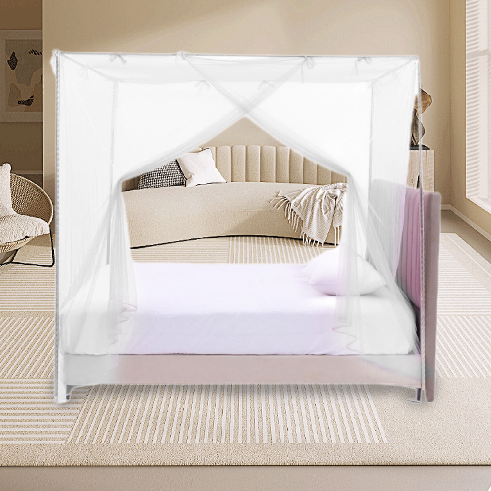shyuyusa Bed Canopy Mosquito Net For Twin Size Bed With One Side ...