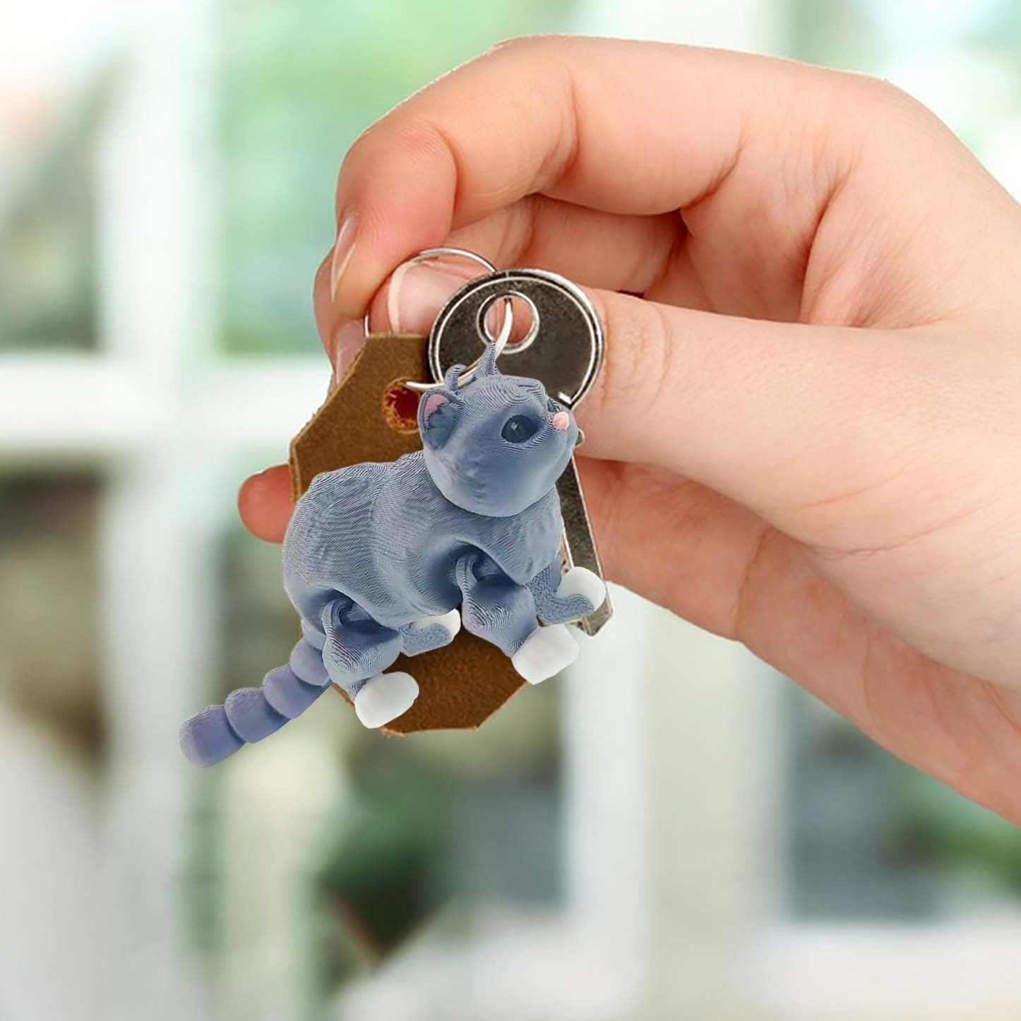 shyuyusa Cat Key Chain Backpack Pendant Key Fob Car Pendant Long Hair ...