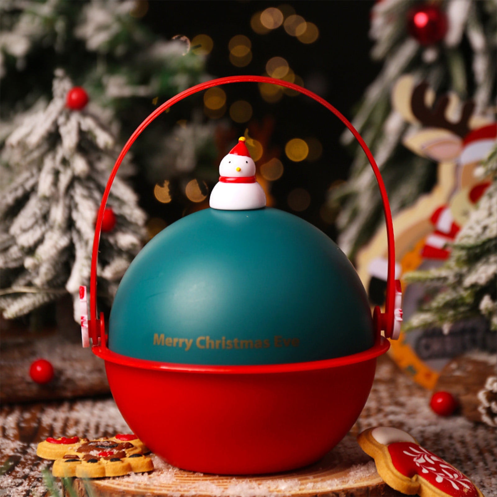 shyuyusa Christmas Gift Wrap Box, Spherical Red And Blue Christmas Gift ...