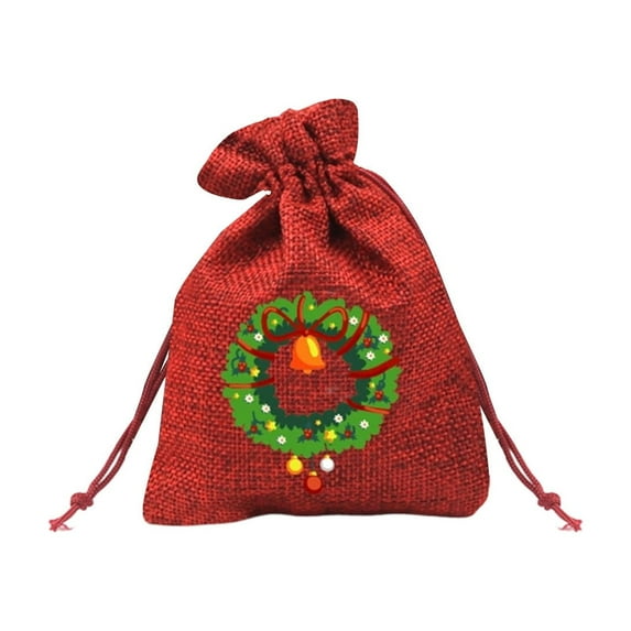 shyuyusa Christmas Linen Candy & Gift Bags - Cartoon Pattern Small ...