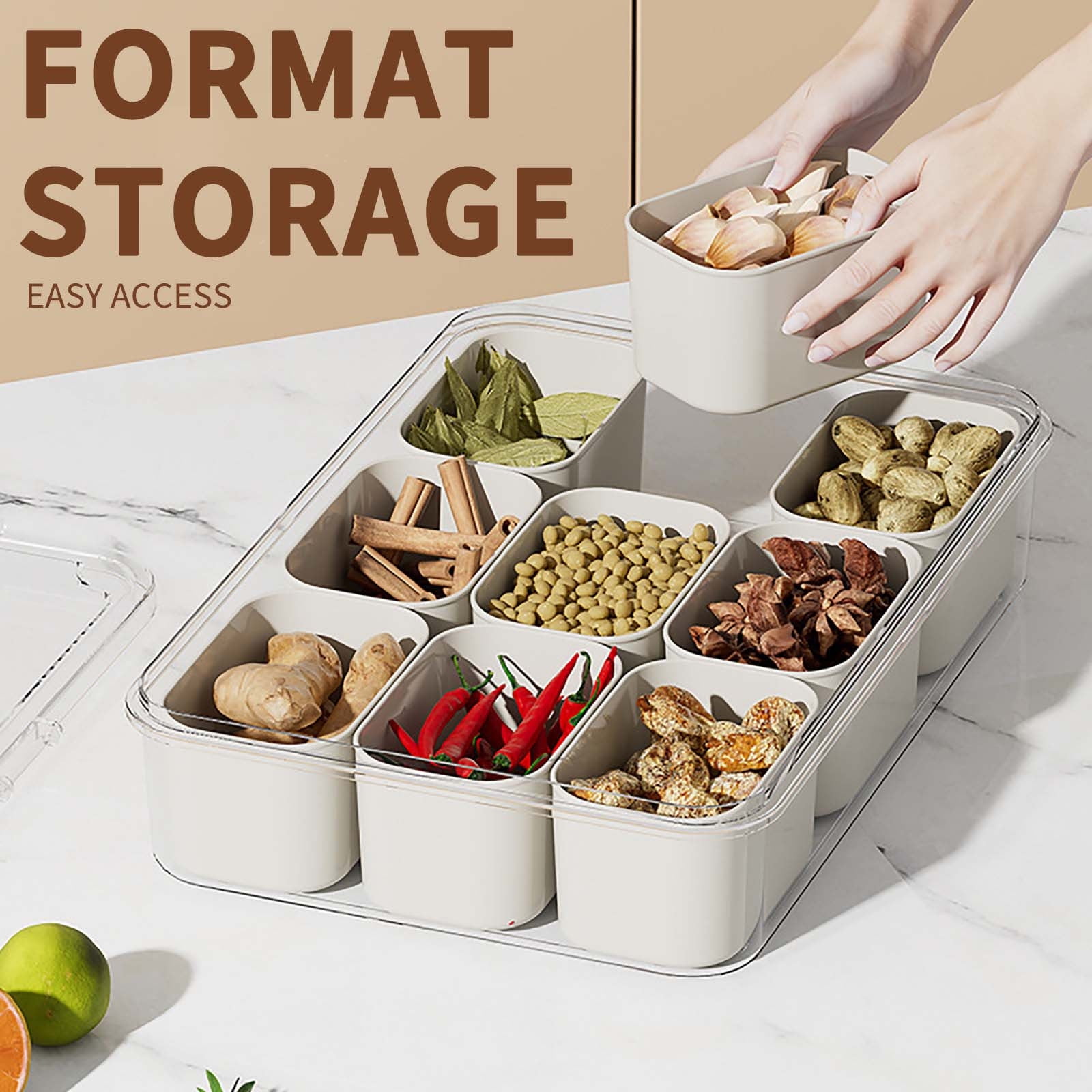 shyuyusa Divided Snackle Box With Handle Food Serving Tray Charcuterie ...