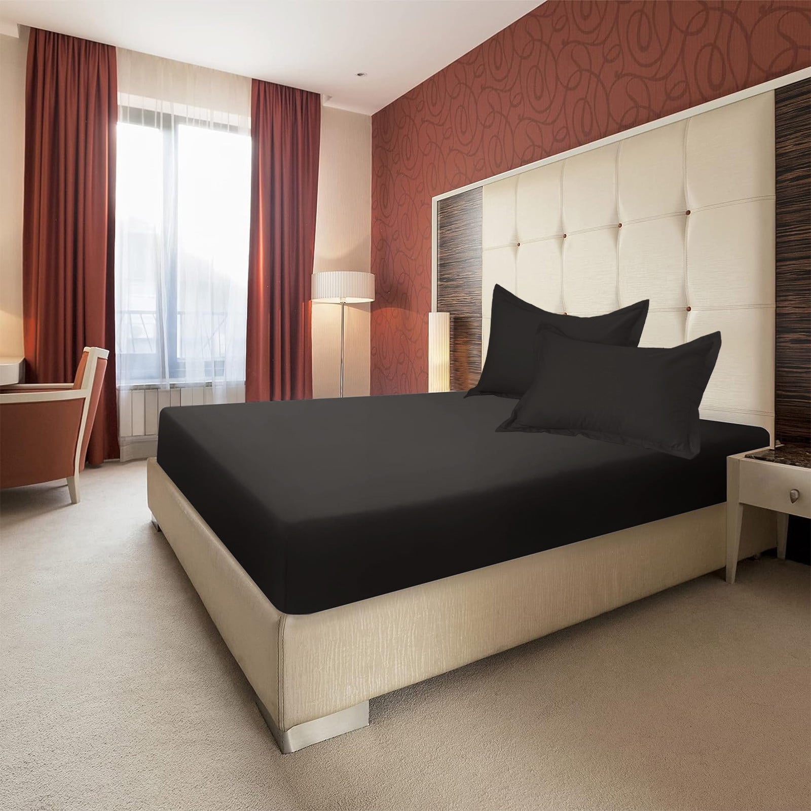 shyuyusa Double Bed Fitted Sheet Single Piece Non-Slip Fixed Bed Cover ...