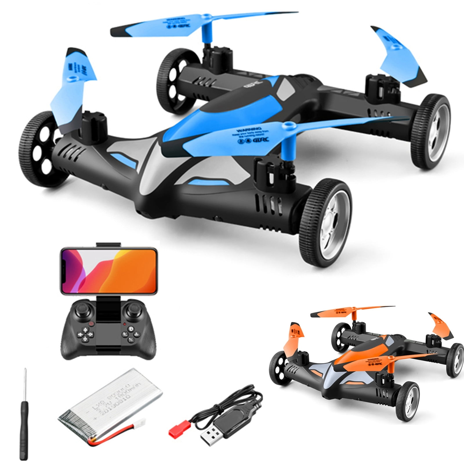 shyuyusa Drone Flying Car Quadcopter-Ground With Remote Control Car With 360°Rolling,Speed LED ...