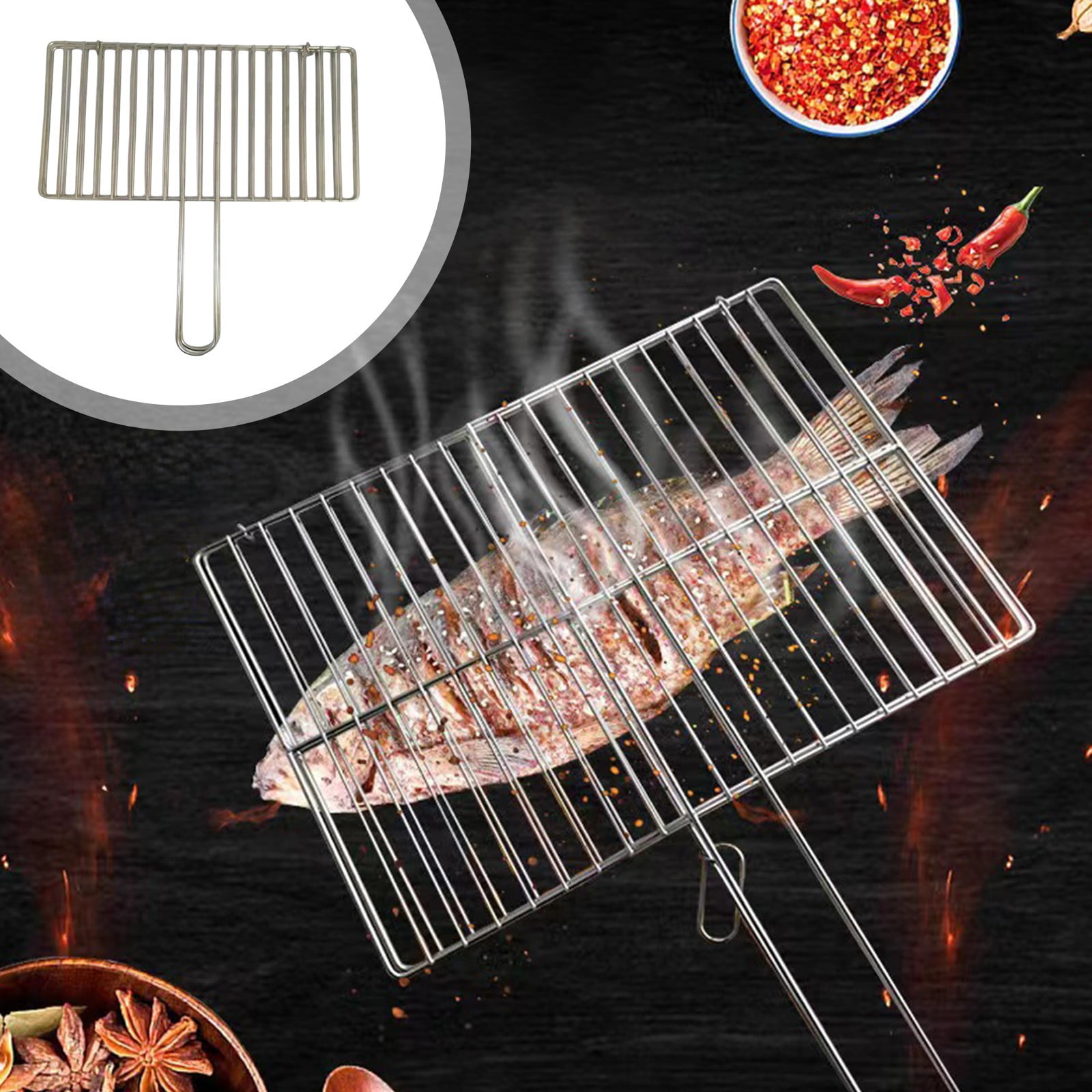 shyuyusa Fish Grill Basket - Premium Stainless Steel Large Fish Basket ...