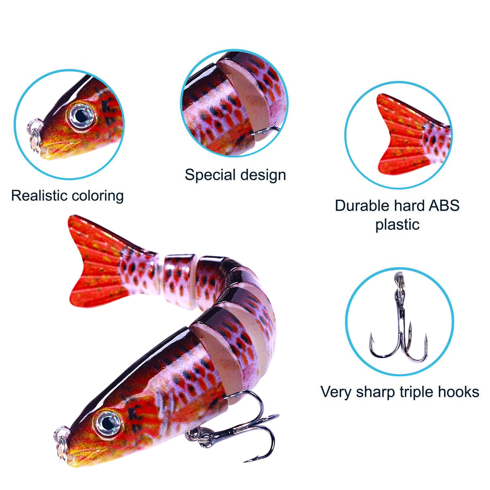 shyuyusa Fishing Lures 12.8cm Crank Baits for Slow Sinking Glide and ...