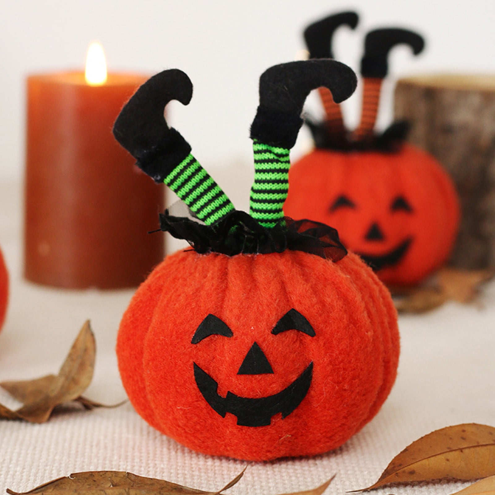 shyuyusa Halloween Witch's Feet Pumpkin Figurines Halloween Miniature ...