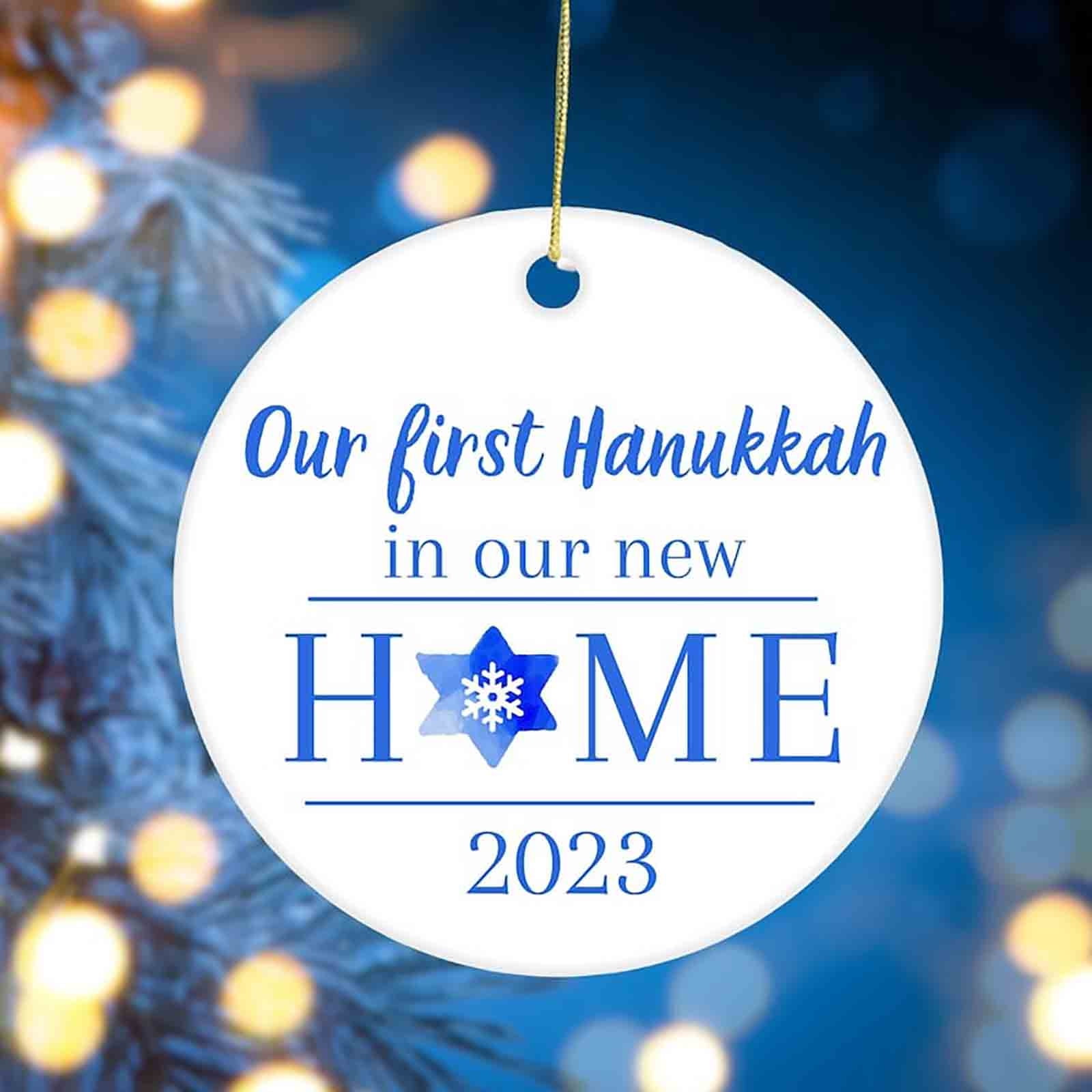 shyuyusa Hanukkah Ornaments Happy Chanukah Hexagram Gnome Menorah ...