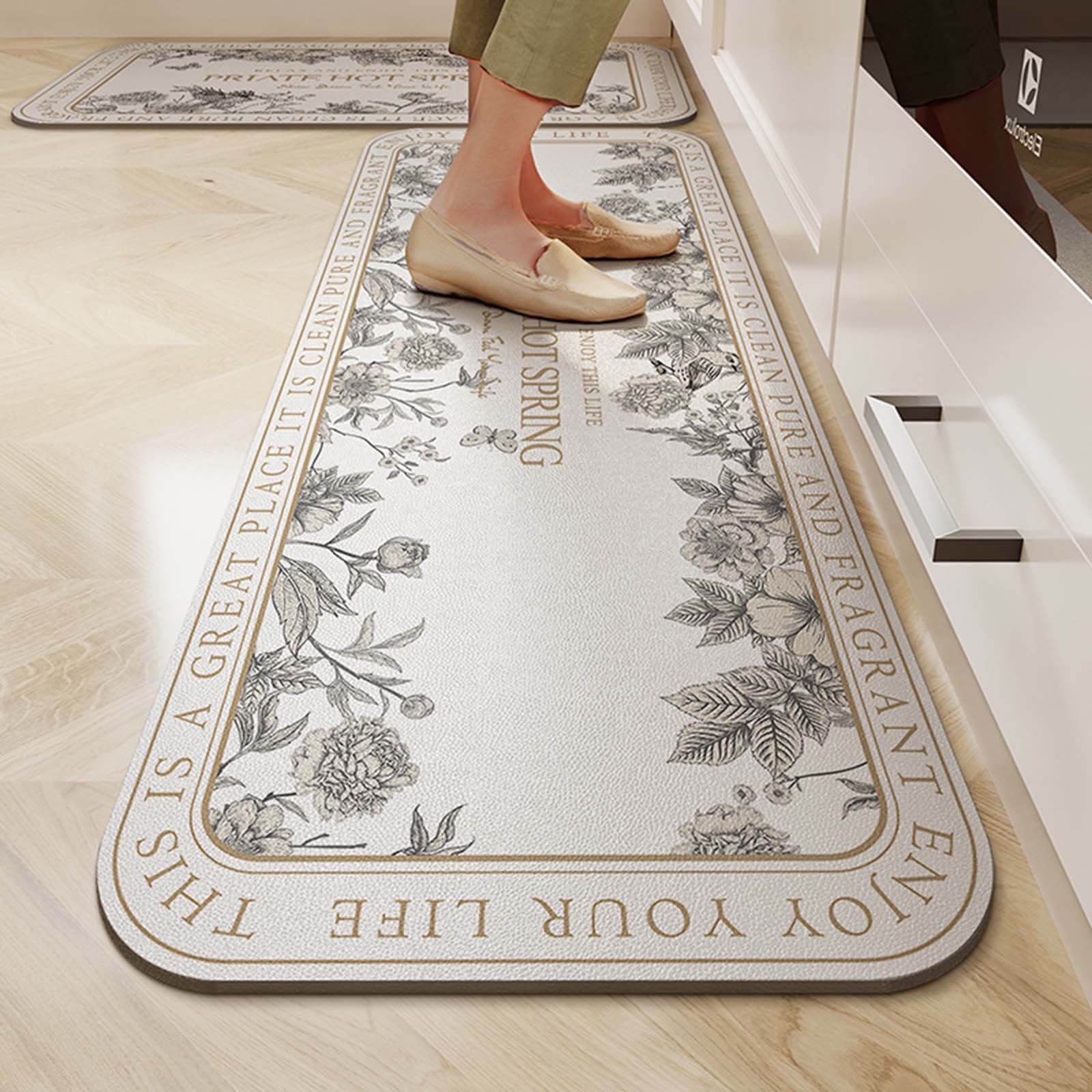 shyuyusa Kitchen Mats, Classic Fresh Pattern Kitchen Rugs, Non Slip ...