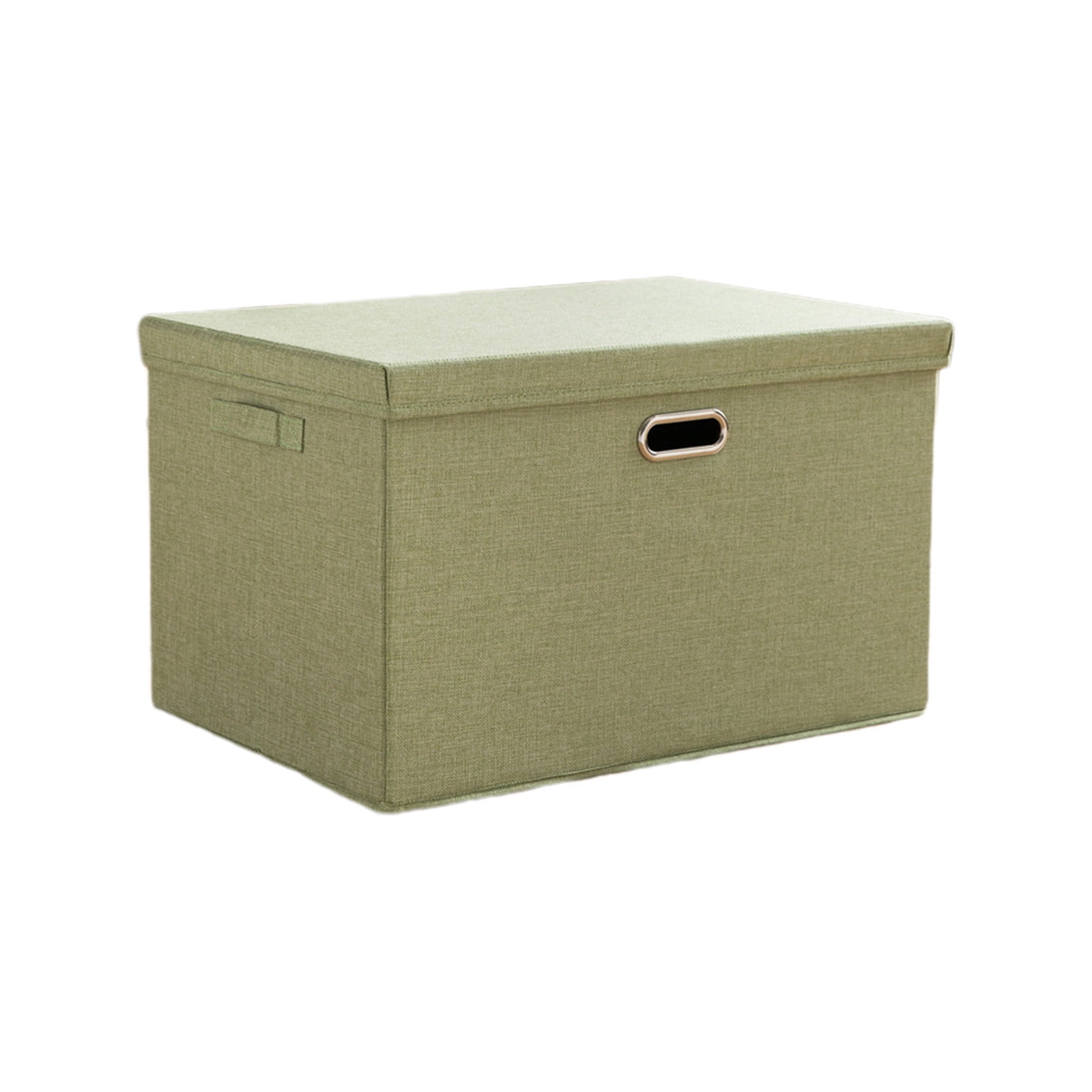shyuyusa Large Foldable Linen-Cotton Storage Box with Lid - Collapsible ...