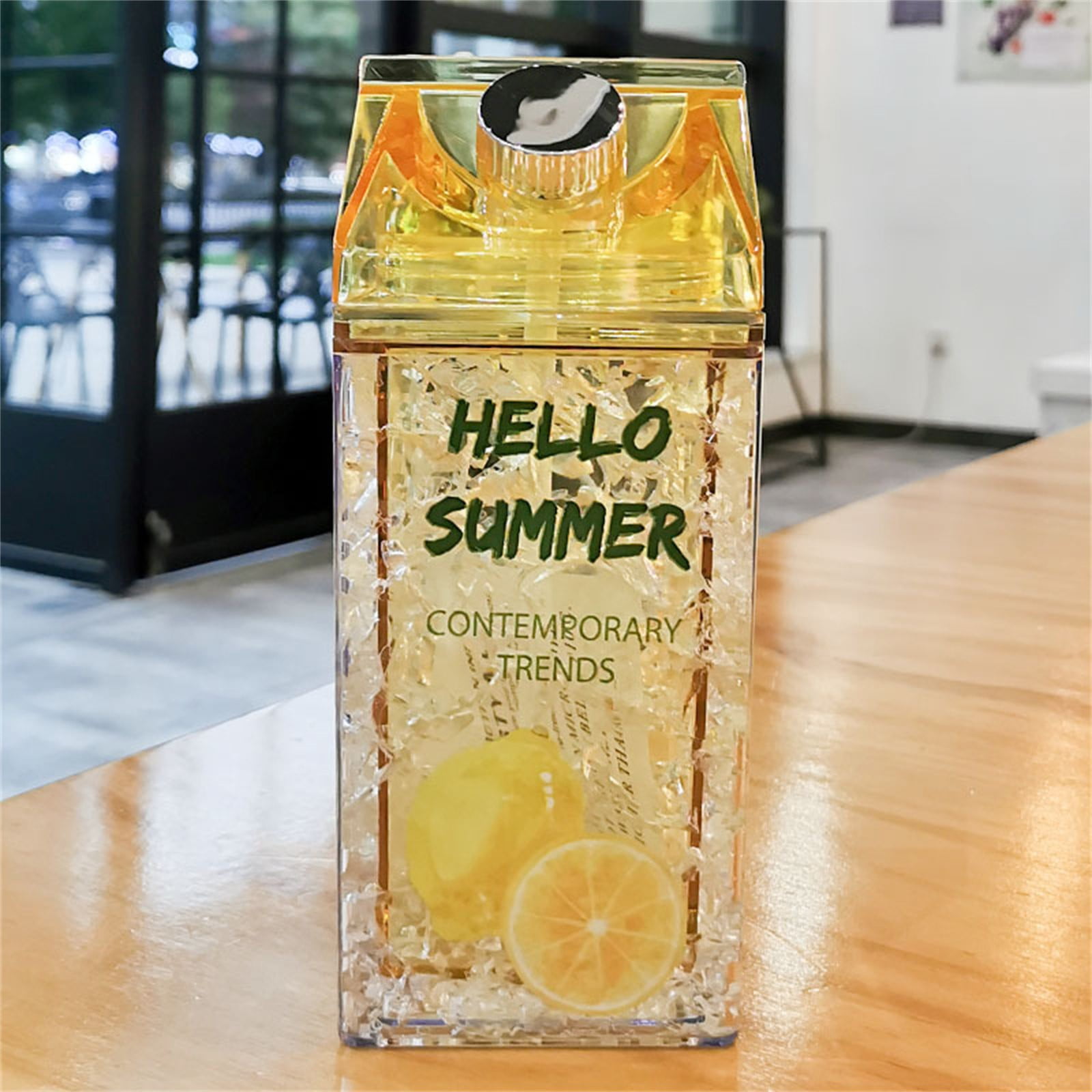 shyuyusa Milk Carton Water Bottles Plastic Clear Milk Bottles Portable ...