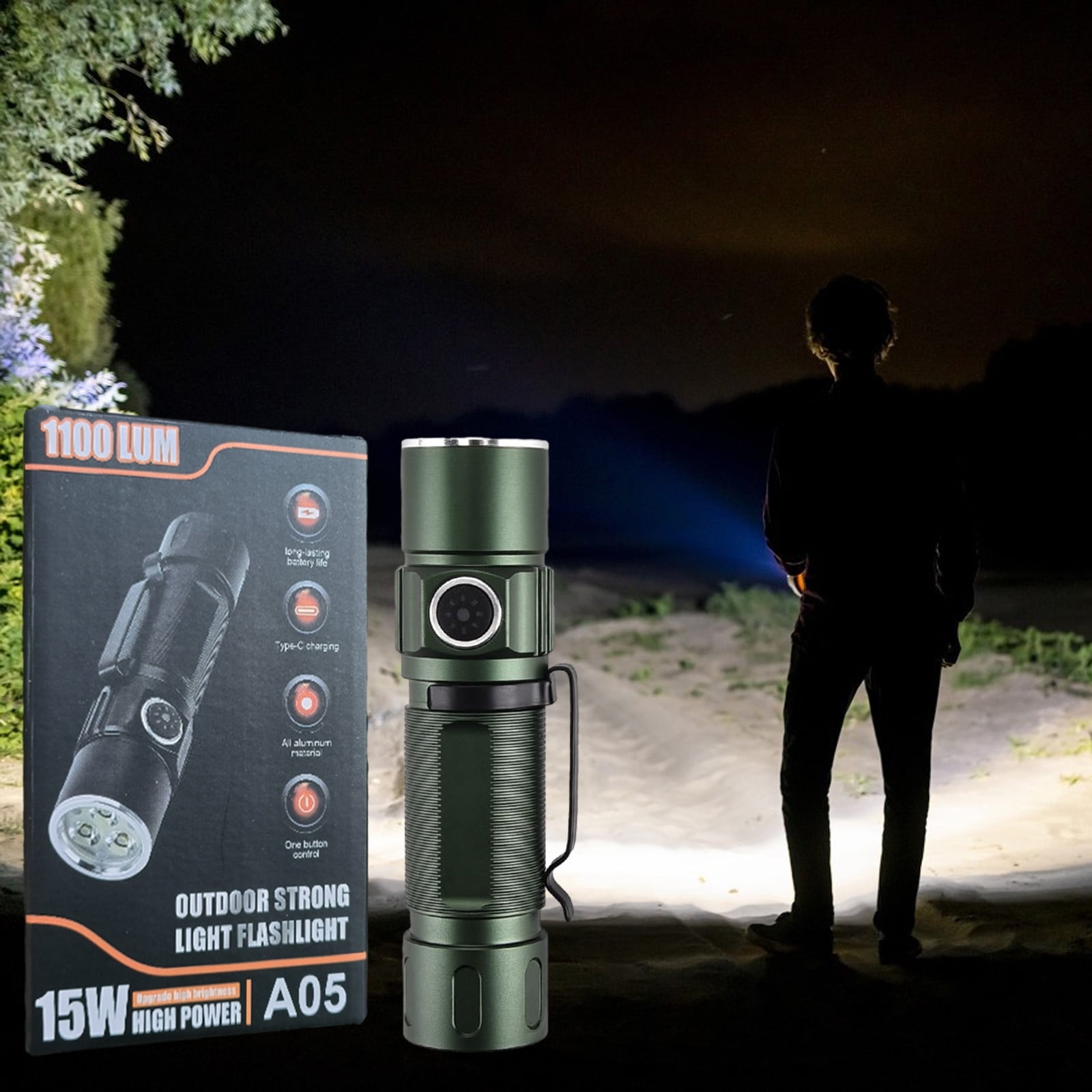 shyuyusa Multi Function Flash Light,USB Rechargeable Solar Powered ...