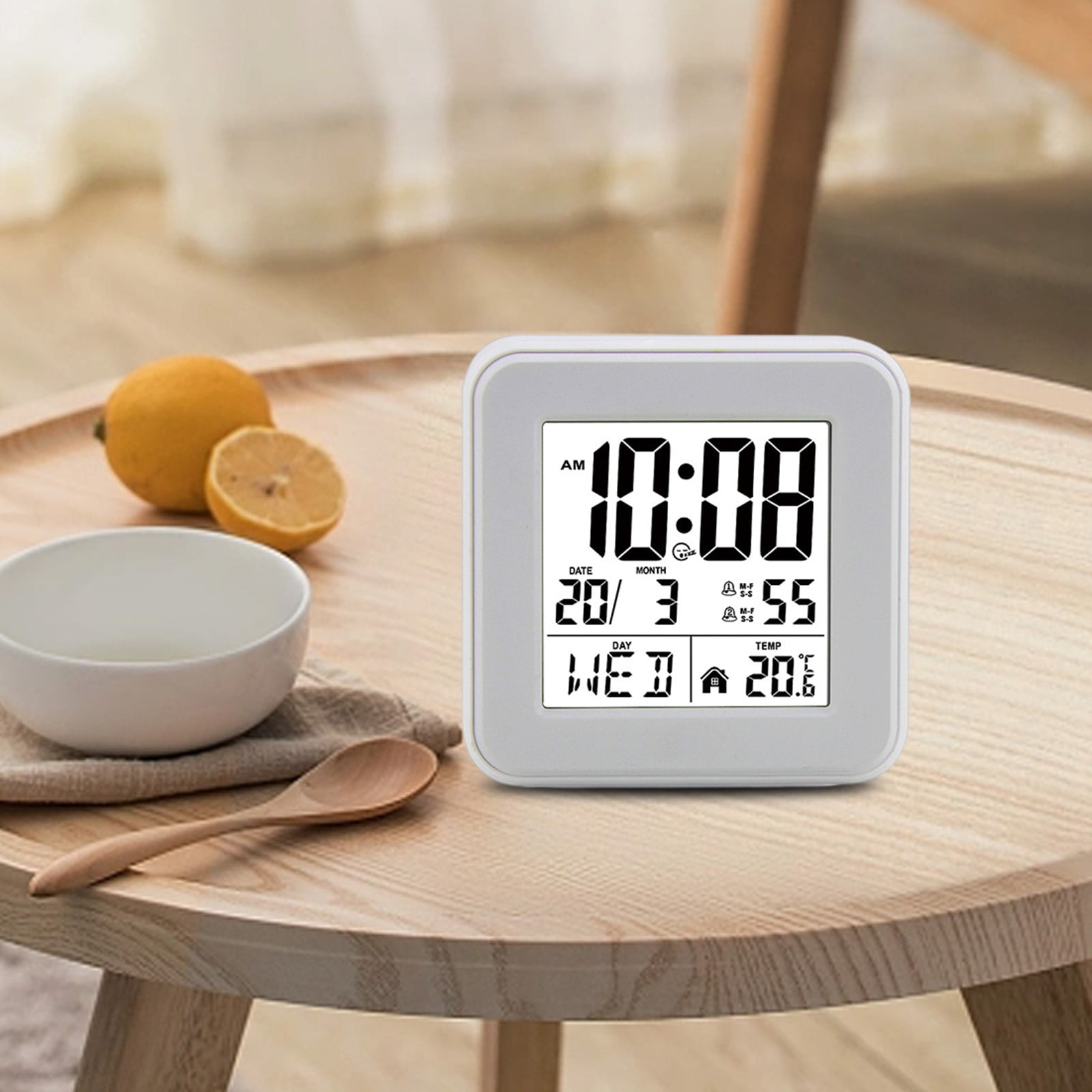 shyuyusa New Digital Alarm Clock With LCD Display Temperature Humidity ...