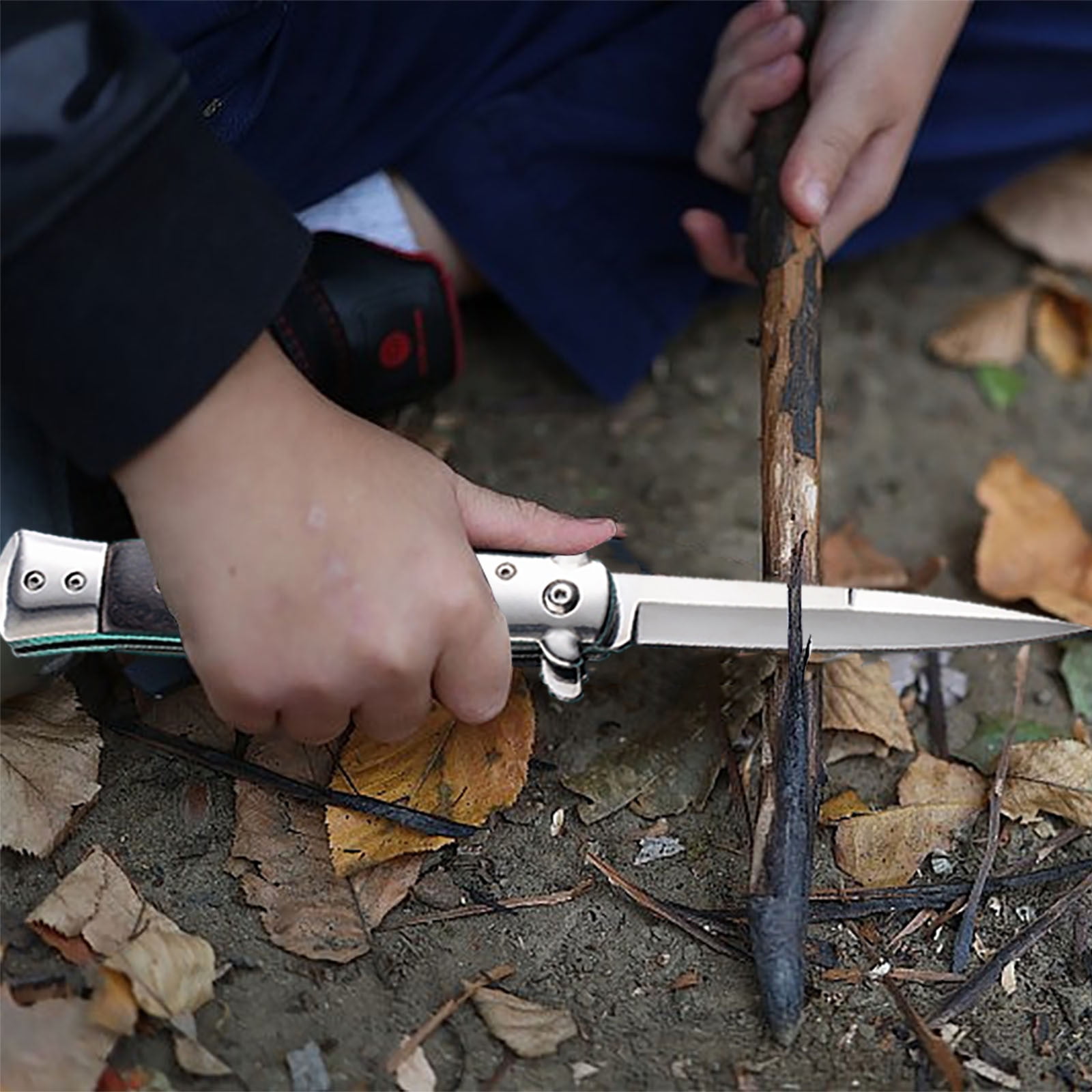 shyuyusa Outdoor Self-weapon - High Hardness Mini Folding Knife Wooden ...