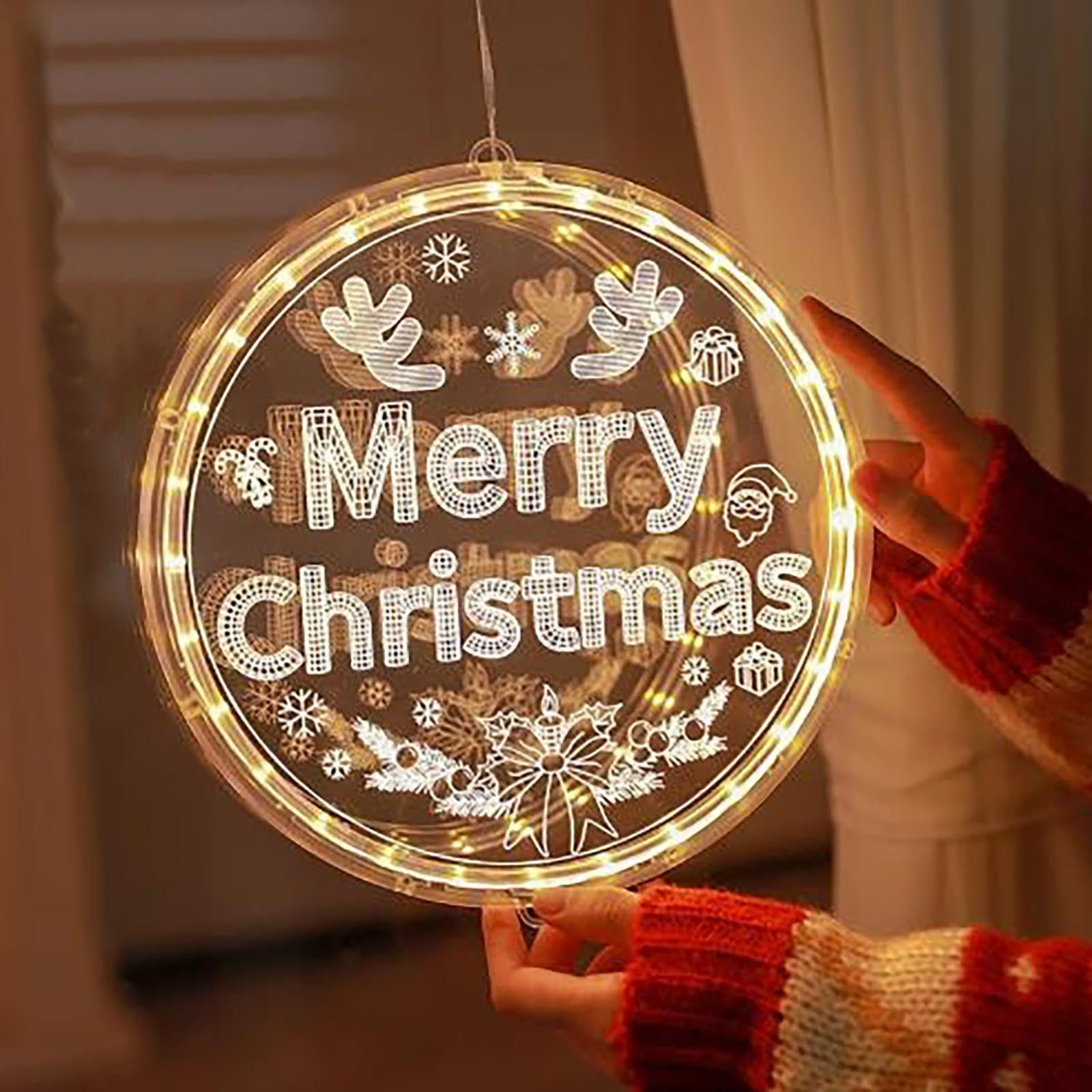 shyuyusa Oversized Merry Christmas Sign Window Lights Unique Christmas ...