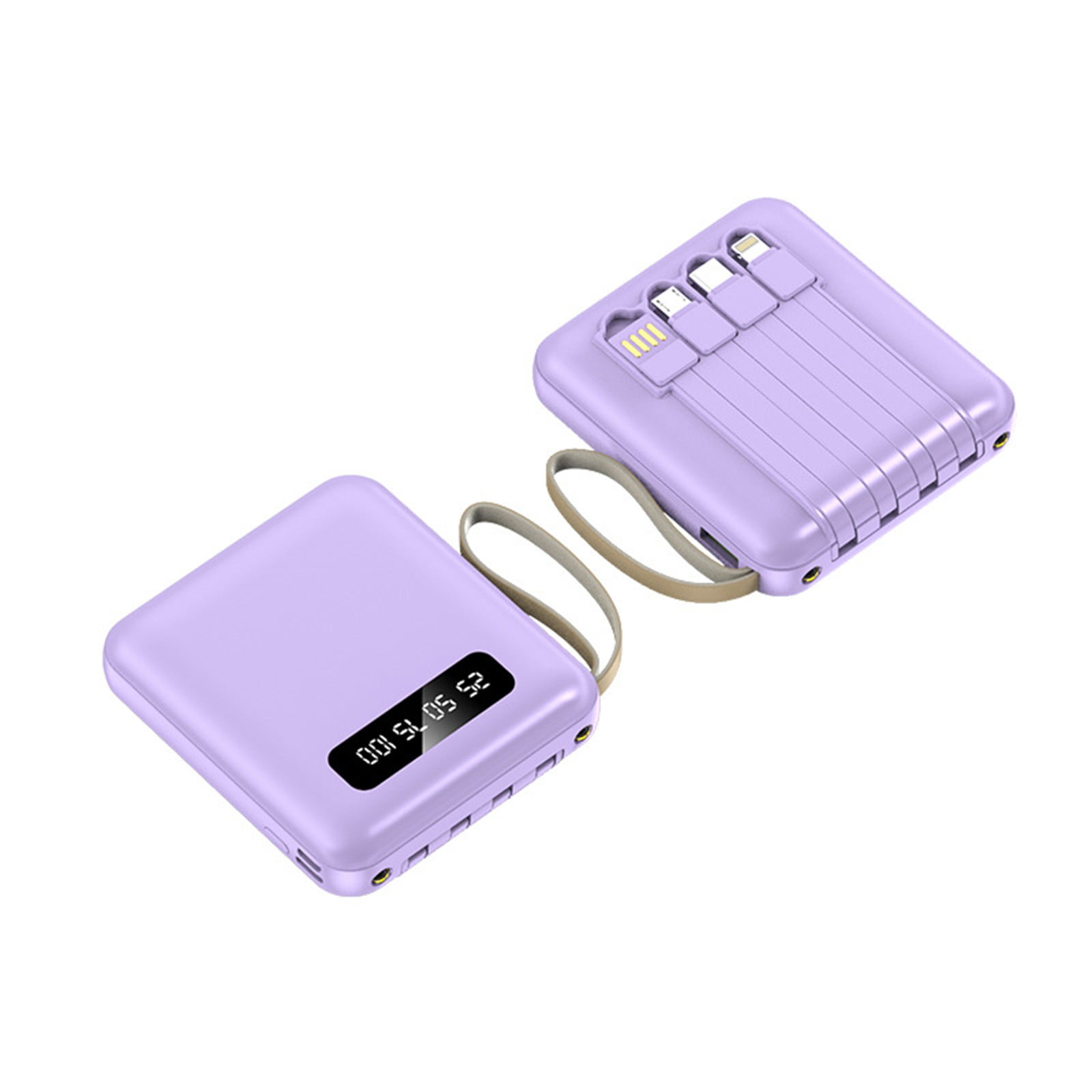 shyuyusa Portable Charger With Built In Cables,10000mAh Mini Power Bank ...