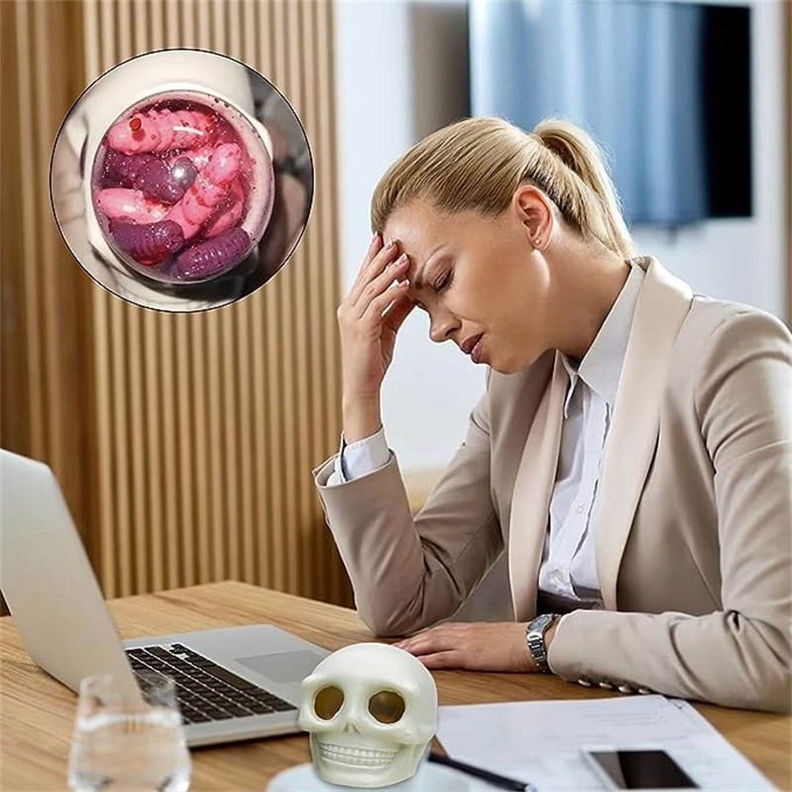 shyuyusa Scary Exploding Eye Skull Toy Adult Toys, Halloween Stress Balls, Squeeze Skull Toys ...