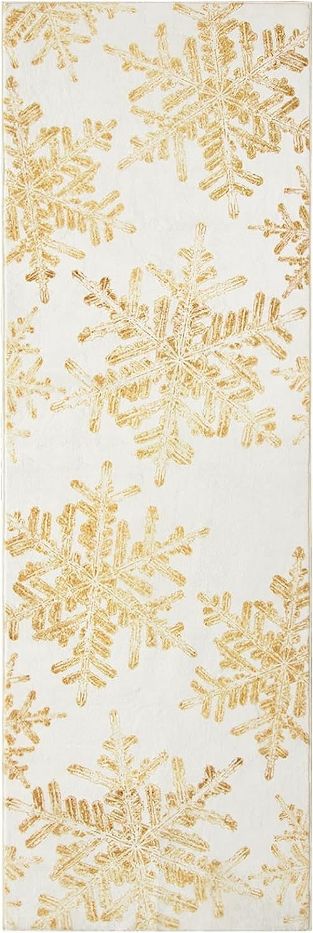 shyuyusa Snowflake Christmas Kitchen Rug, Washable Christmas Door Mat ...