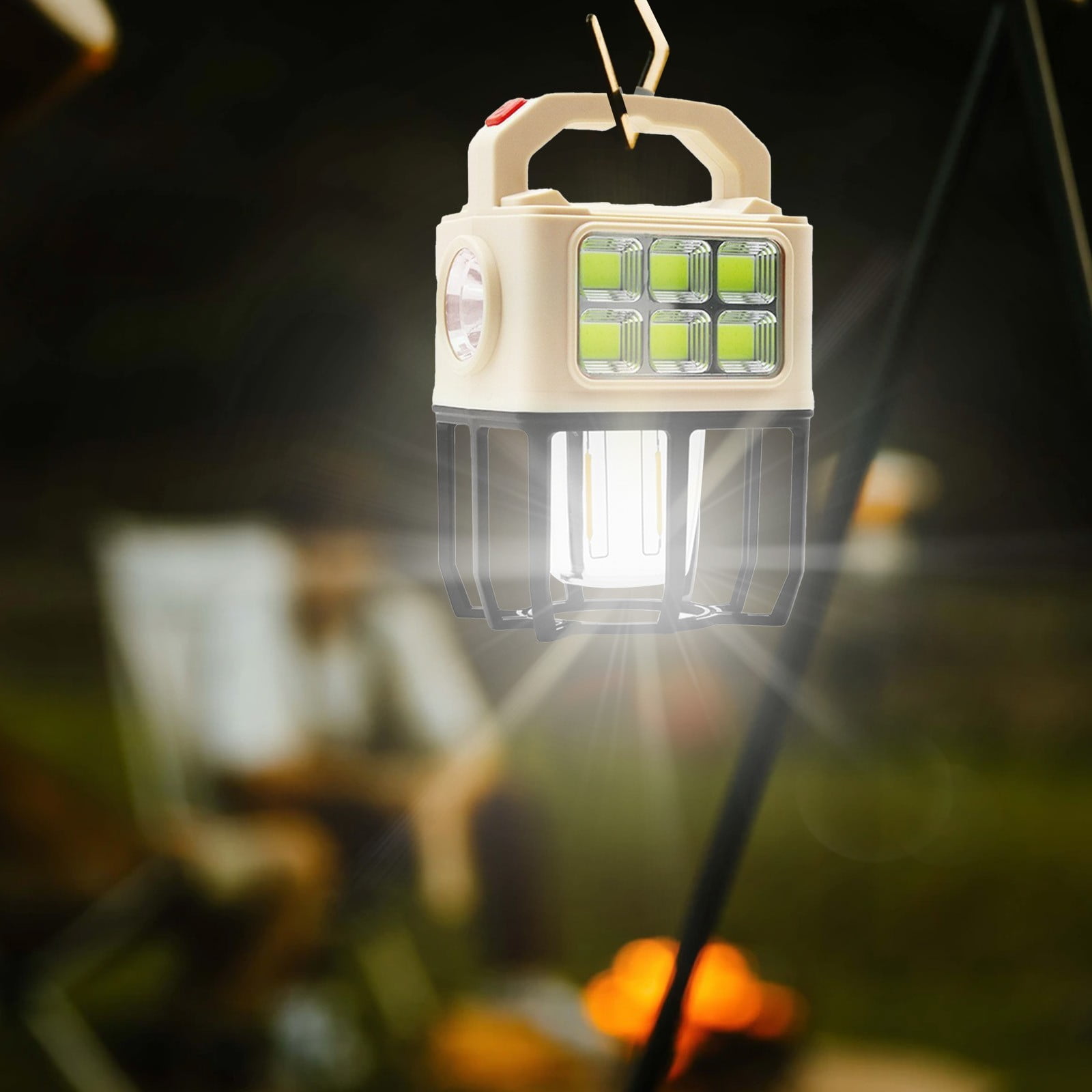 shyuyusa Solar Camping Lantern, Collapsible LED Solar USB Rechargeable ...