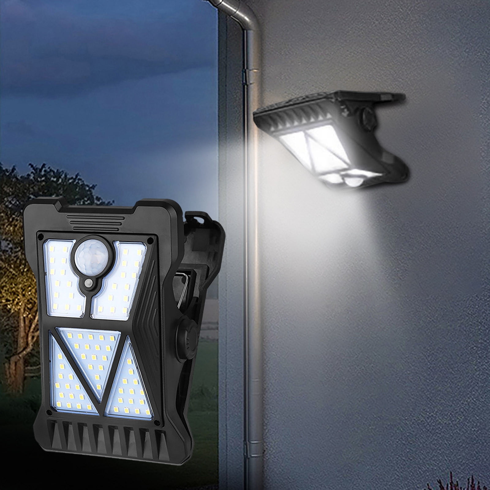 shyuyusa Solar Lights Clip On Solar Motion Sensor Lights with 3 Mode ...