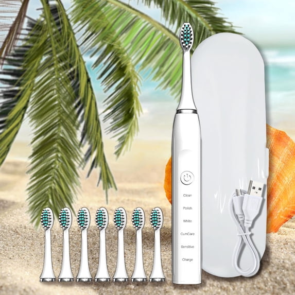 shyuyusa Toothbrush With 8 Brush Heads With Toothbrush Box 5 Cleaning ...