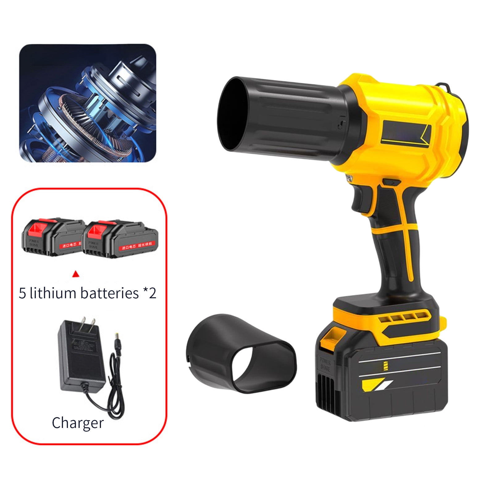 shyuyusa Turbo Fan Electric Air Blower Powerful Multifunction Cordless ...