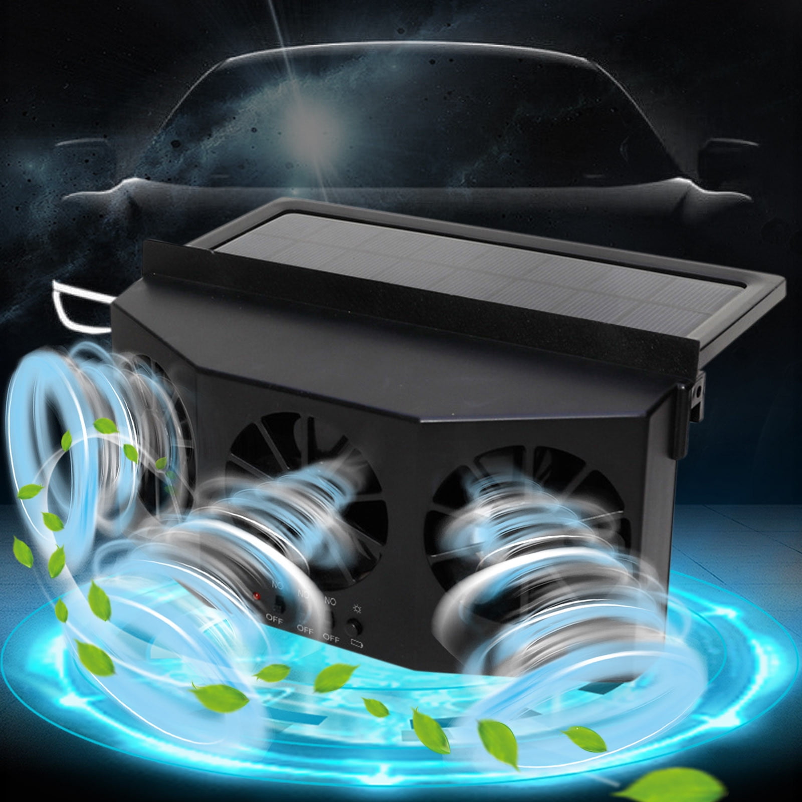 shyuyusa With Three Air Outlet Solar Car Powered Exhaust Fan Car Window ...