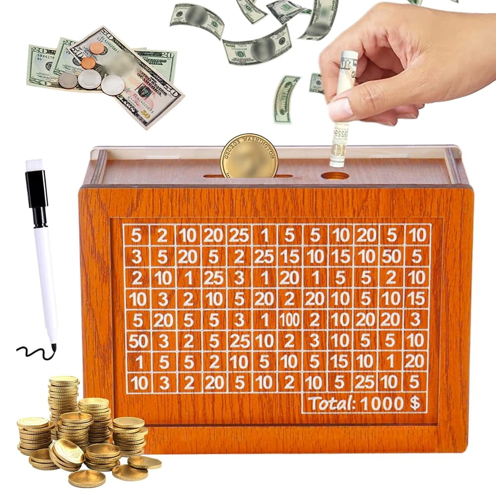shyuyusa Wooden Money Box With Money And Numbers With Counter Crafts ...