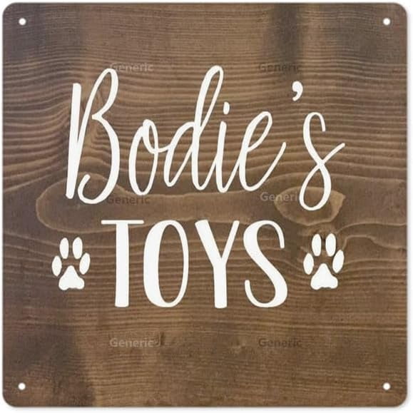 sign dog print paws toy dog body Metal Tin Sign Wall Decor 8 * 8 in ...