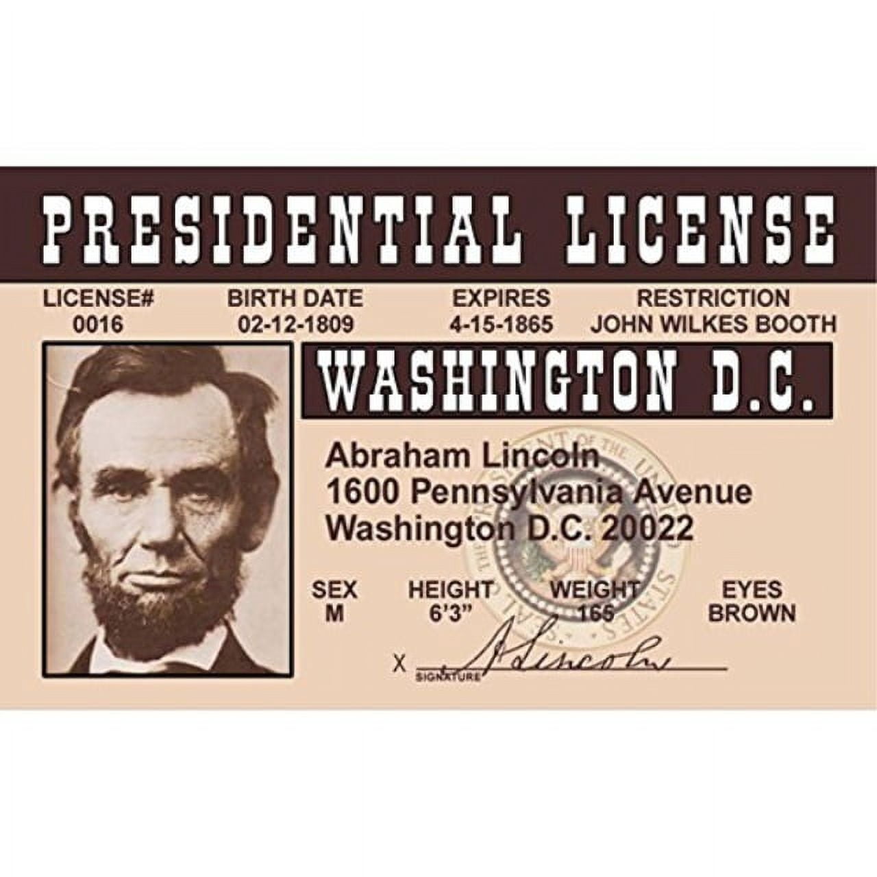 signs 4 fun ncwida abe lincoln's driver's license - Walmart.com