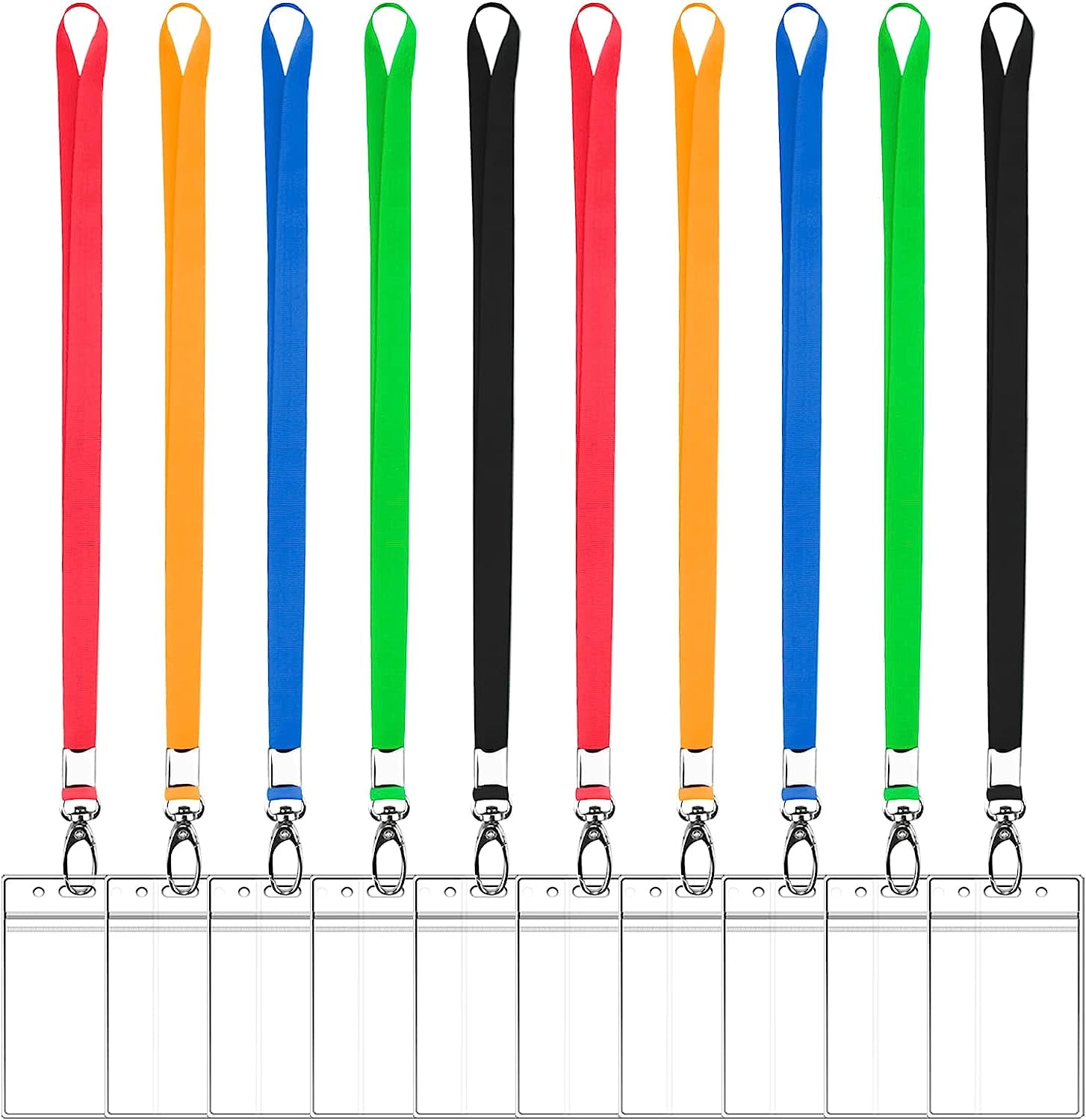 siisll 10 Pack Durable ID Badge Holder Lanyard Colorful Lanyards ...