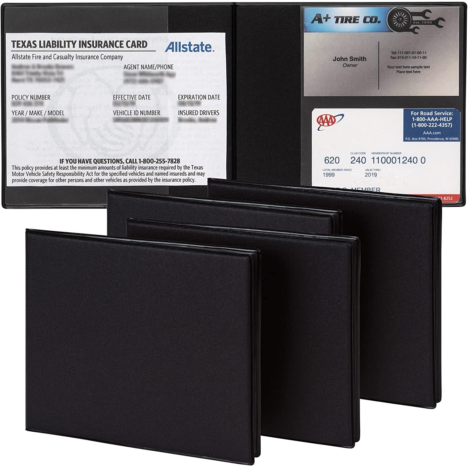 SIISLL 4 PCS Auto Car Essential Car Registration and Insurance Card Documents Holder 2 Pack Car Interior Accessories for Car Truck SUV and Other Vehicle Walmart Business Supplies